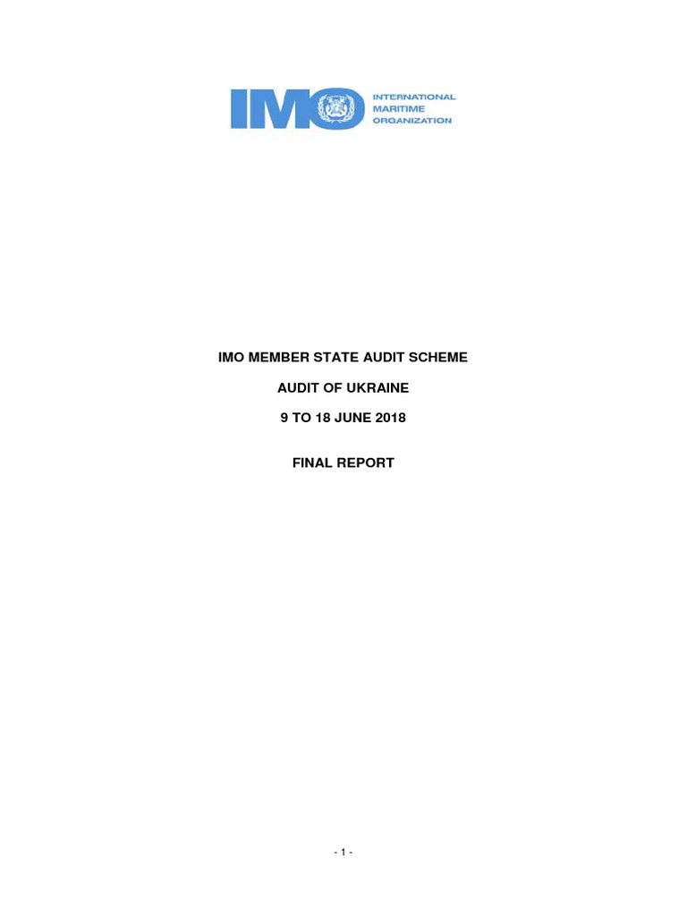Maritime Audit of Ukraine 2018 | PDF | Ratification | Treaty