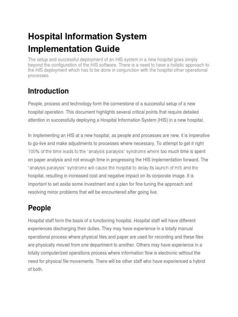HIS Implementation Guide | PDF | Web Service | Personal Computers