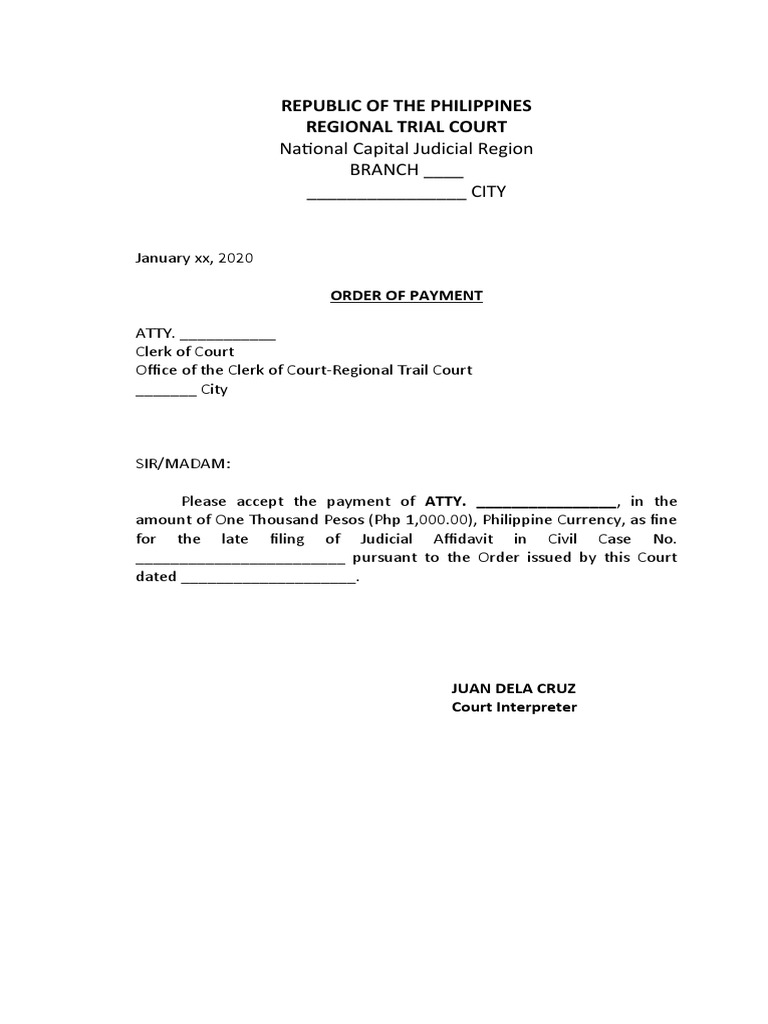 Order of Payment | PDF