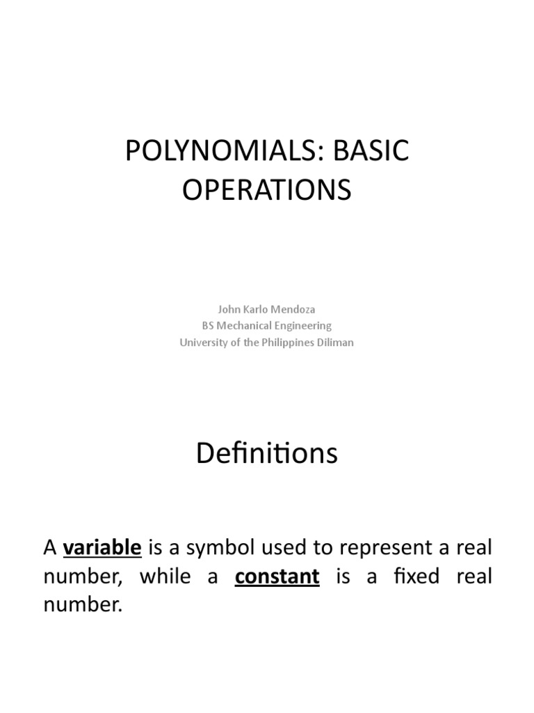 Basic Operations On Polynomials | PDF | Polynomial | Computational Science