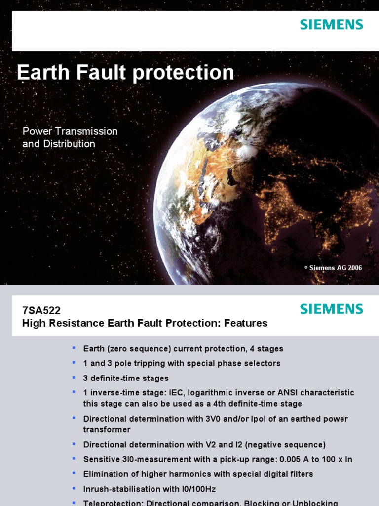 13-Earth FAult Protection New | PDF | Electric Power Transmission ...
