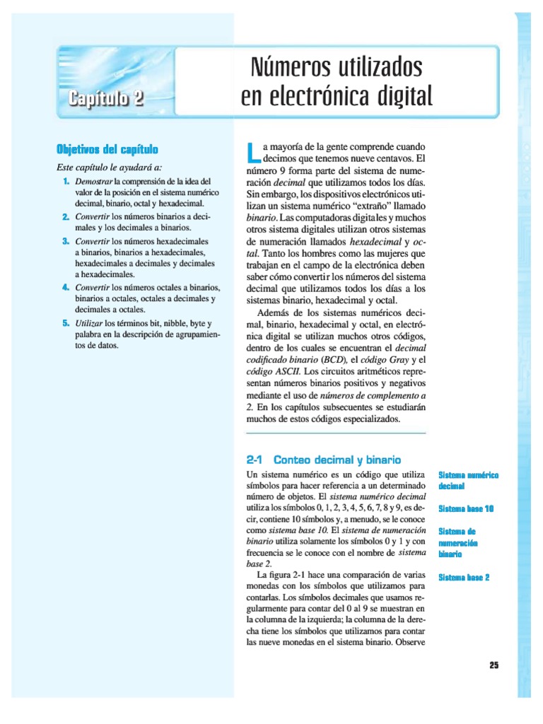 Numeros Utilizados en Electronica Digital | PDF | Poco | Byte