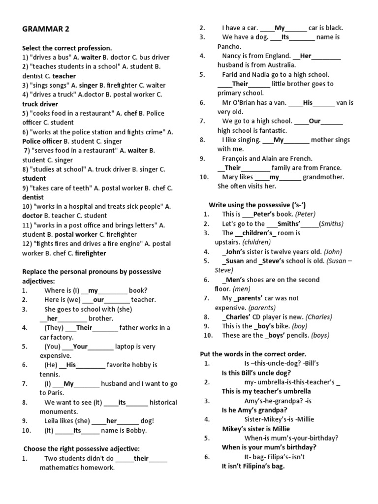 Grammar 2 | PDF | English Language | Grammar
