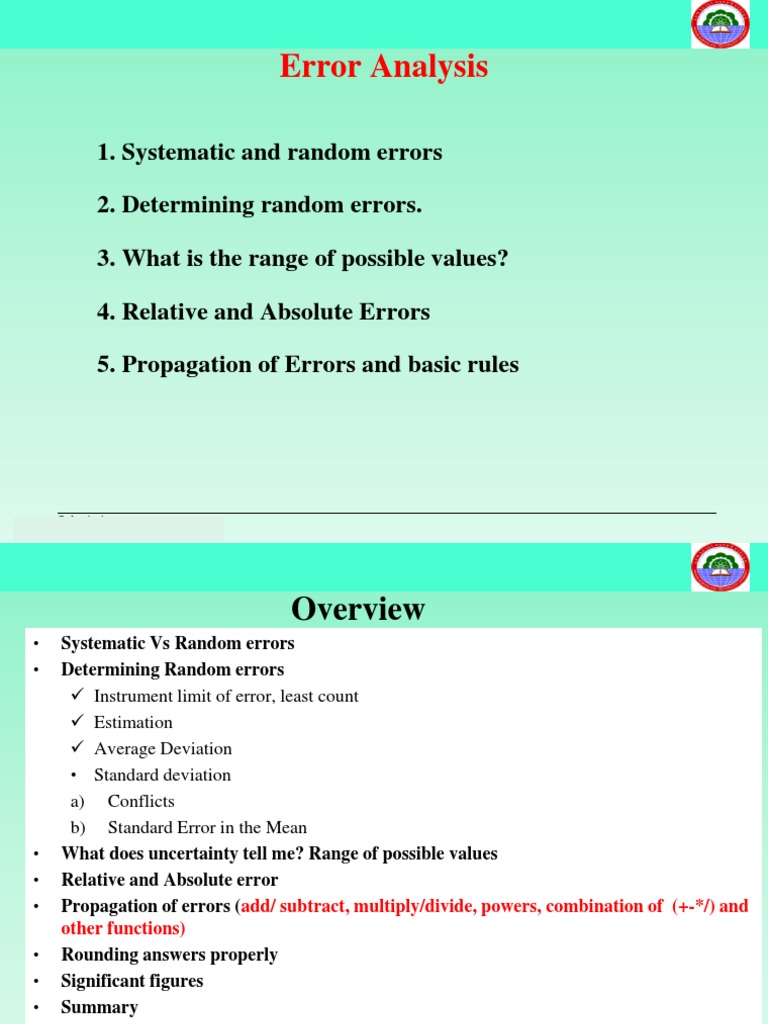 Error Chapter Two Pdf Significant Figures Observational Error 4376