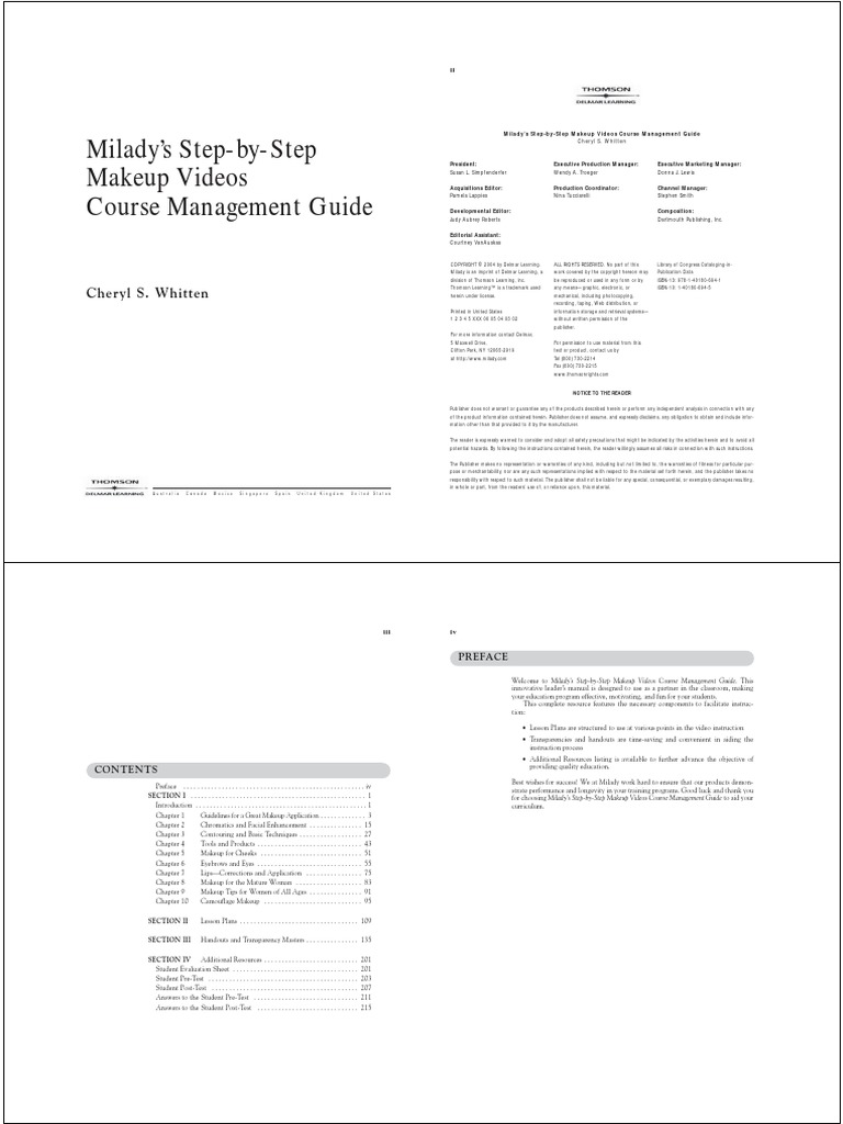 Milady's Step-by-Step Makeup Videos Course Management Guide | PDF ...