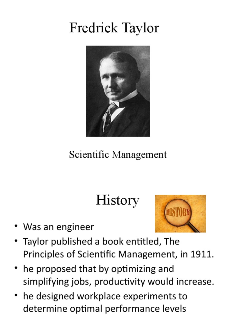 Fredrick Taylor Scientific Management Pdf Motivation Motivational