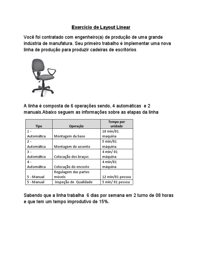 Exercicio de Layout Linear Resolvido | PDF