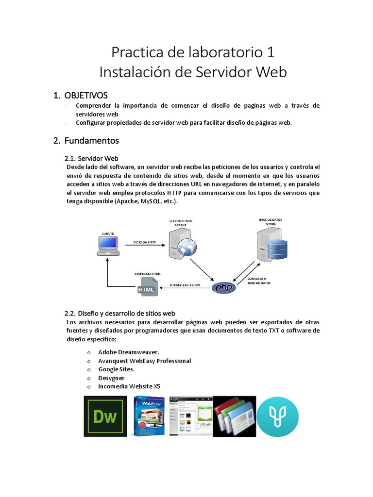 Practica 01 Laboratorio | PDF | Servidor web | Internet y web