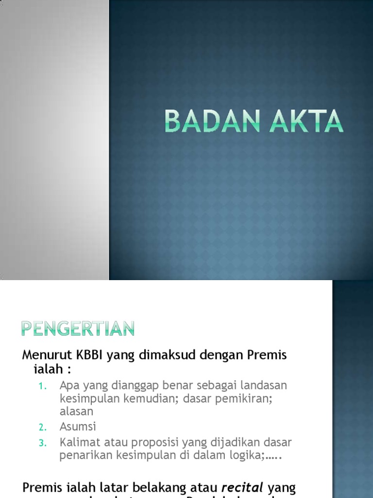 Badan Akta PDF | PDF