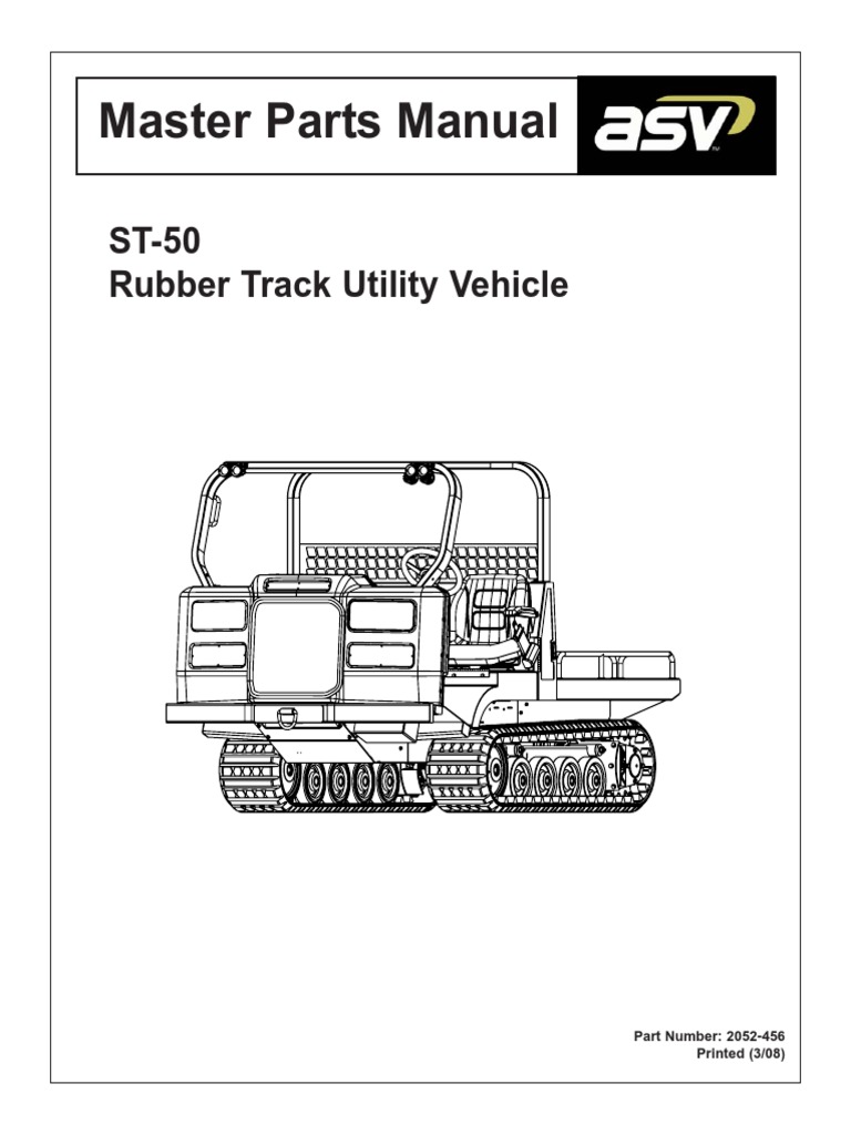 ASV ST-50 Scout Tracked Utility Vehicle Parts Catalogue Manual PDF | PDF