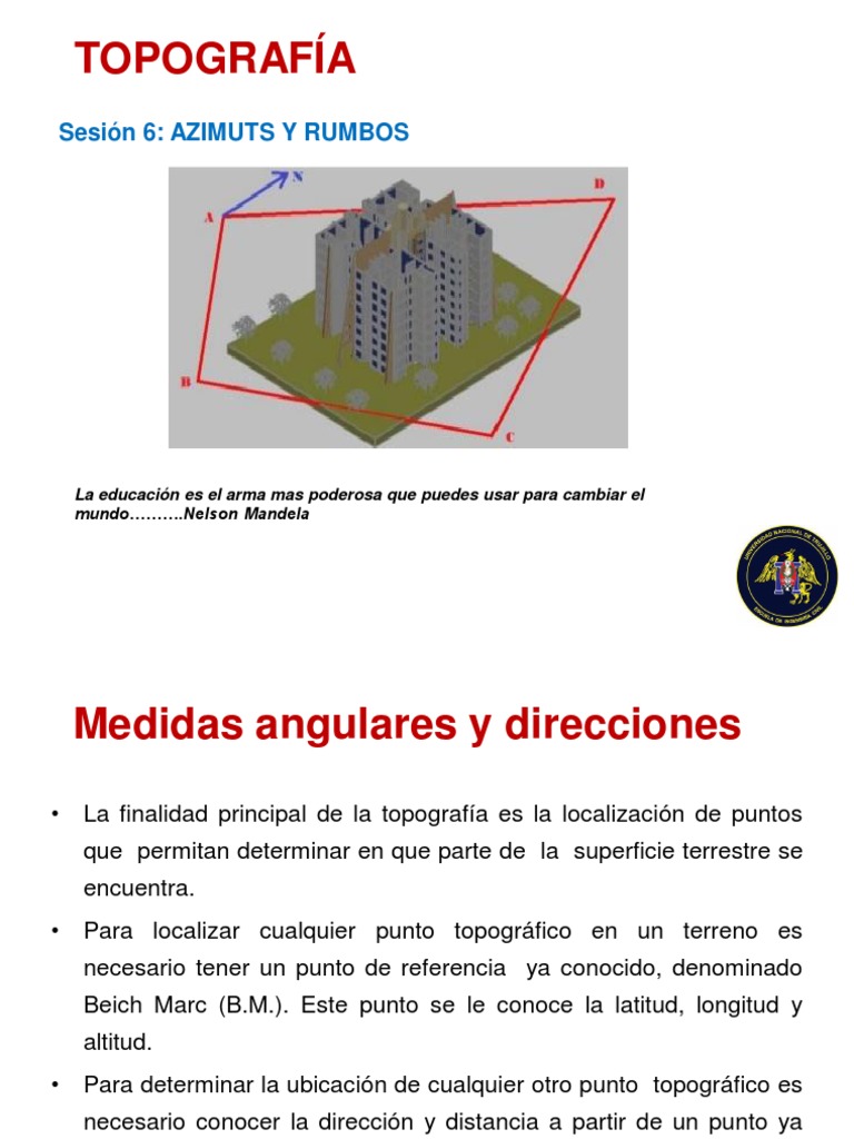 Azimut y Rumbos en Topografía | PDF | Azimut | Metrología
