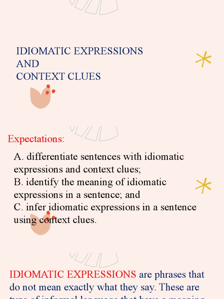 Idiomatic Expressions Module 1 | PDF | Idiom | Phrase