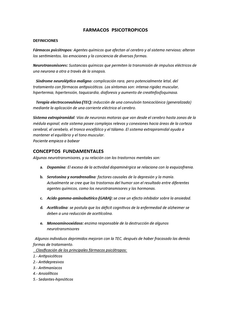 Farmacos Psicotropicos | PDF | Antipsicótico | Esquizofrenia