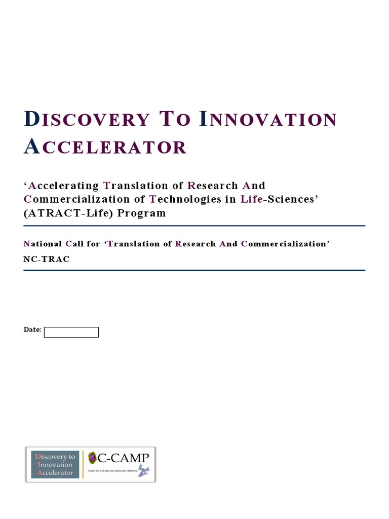 C-CAMP - NC-TRAC - Application Form | PDF | Intellectual Property ...