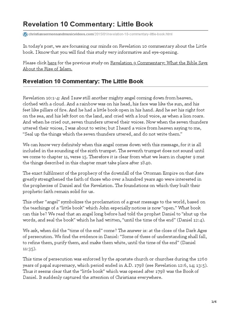 Revelation 10 Commentary: The Little Book | PDF | Prophecy | Book Of ...