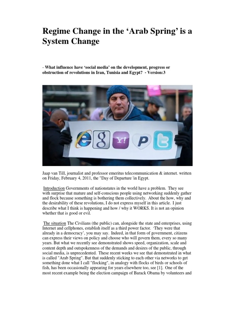 Regime Change in The Arab Spring' Is A System Change | PDF | Arab ...
