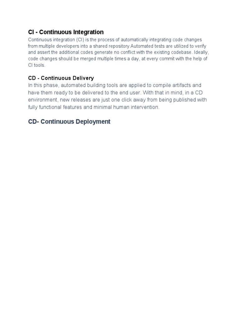 CI CD Interview Questions PDF | PDF