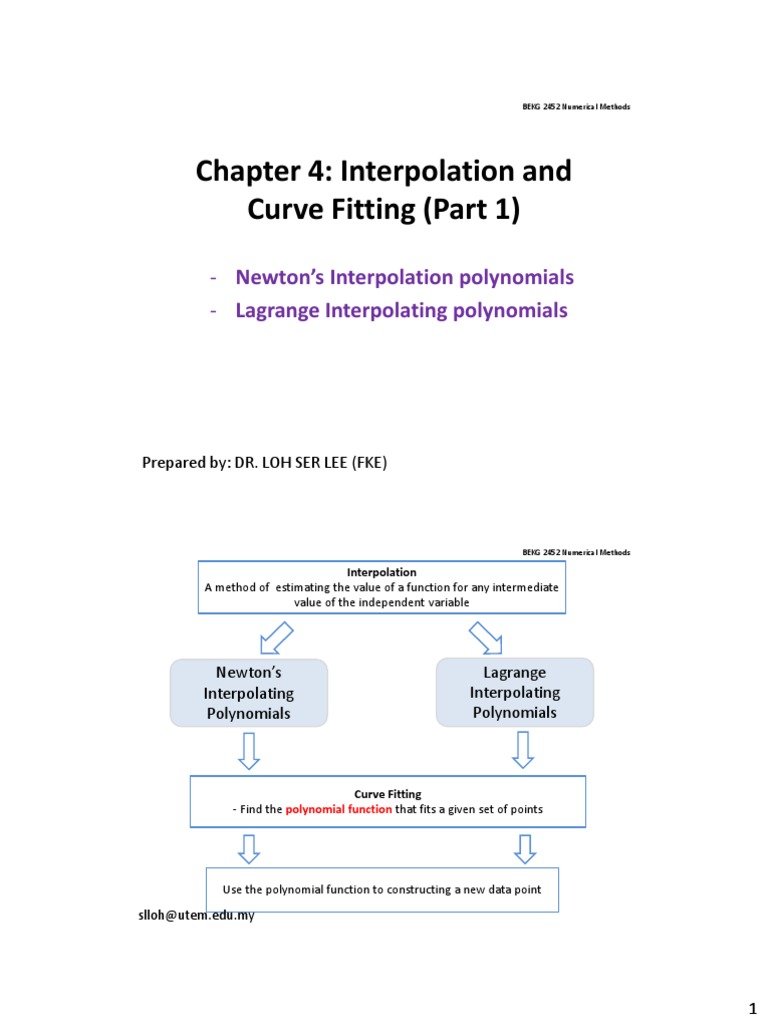 Chapter 4 Interpolation Curve Fitting (Part 1) | PDF | Interpolation ...