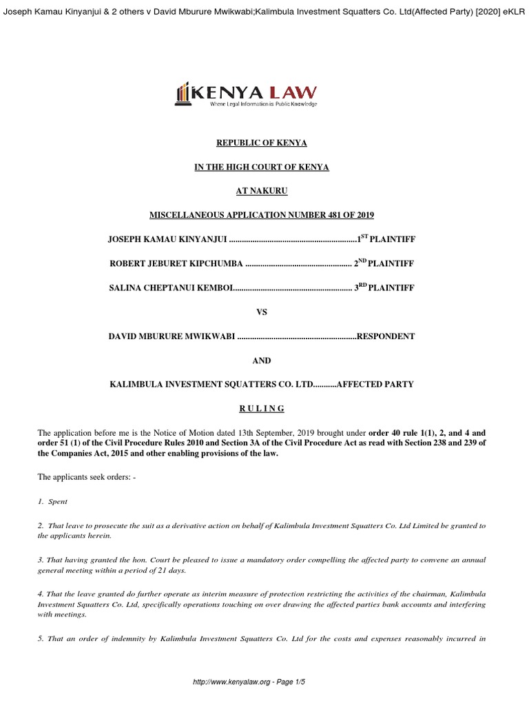 Miscellaneous Application 481 of 2019 | Download Free PDF | Lawsuit ...