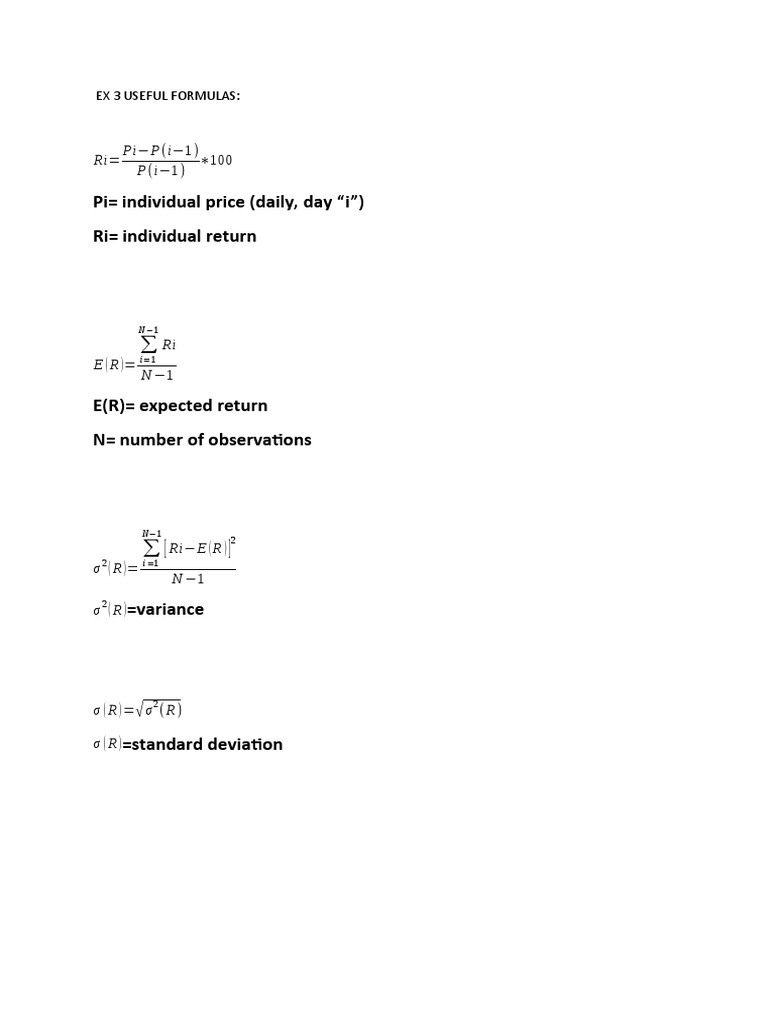 Finance Formulas | PDF
