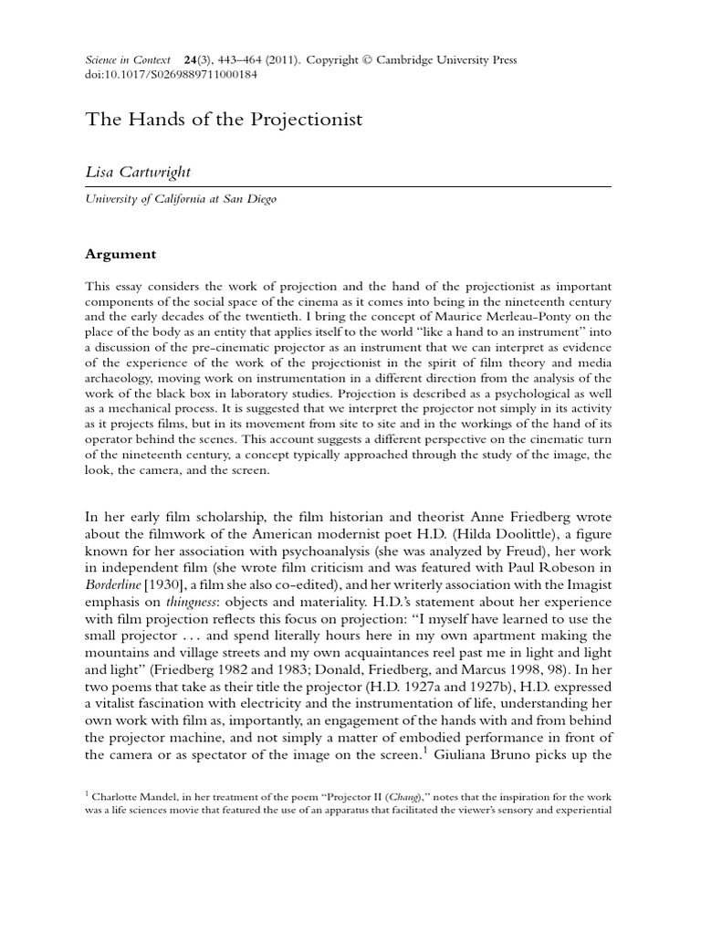 Cartwright Hands Projectionist | PDF | Shroud Of Turin | Perception