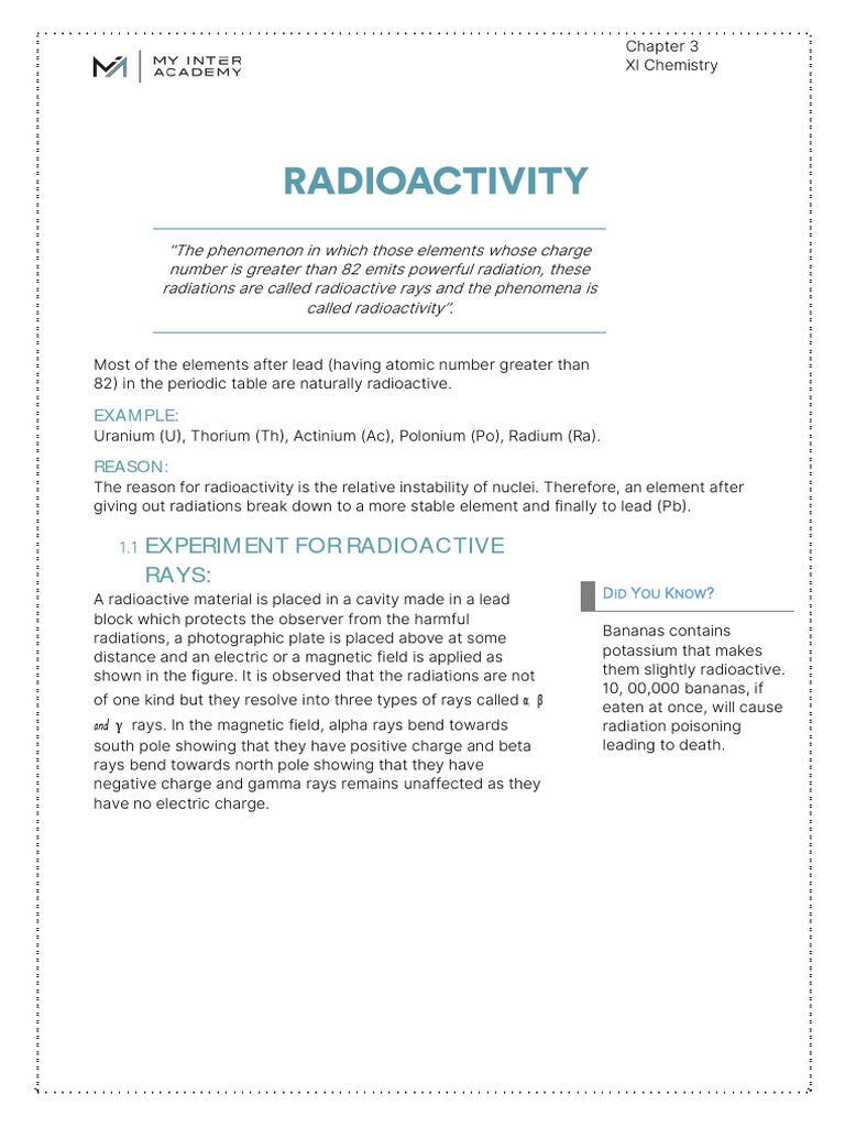 Experiment For Radioactive Rays | PDF | Radioactive Decay | Atomic Nucleus