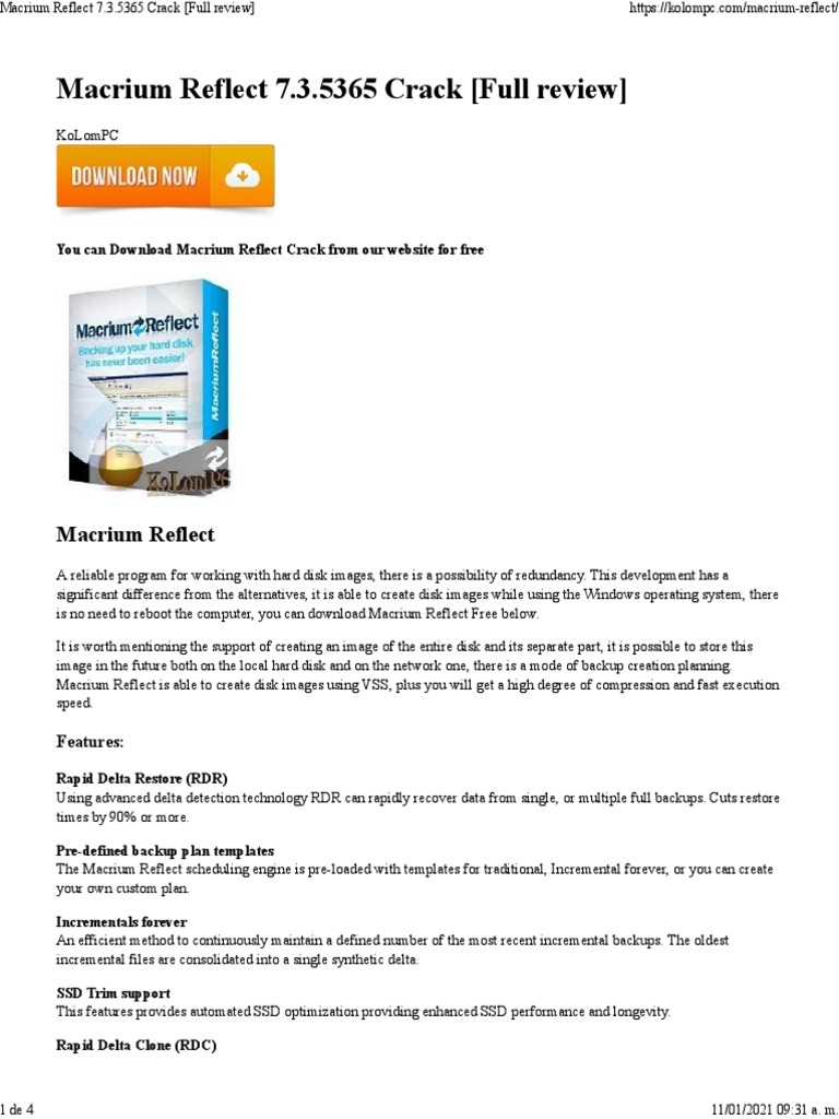 Macrium Reflect 7.3 | PDF | Backup | Microsoft Windows