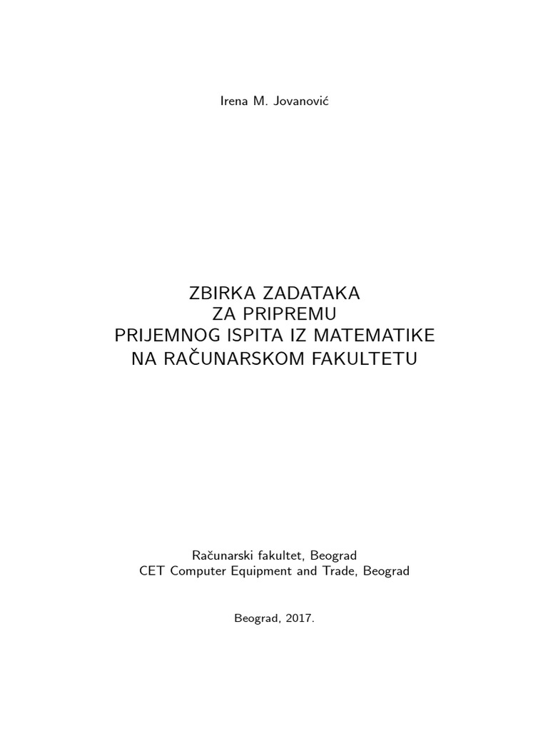 Zbirka Zad Prijemni Mat Pog01 | PDF