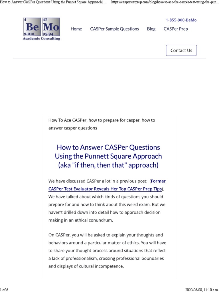 CASPer Test - Punnet Square Tips | PDF