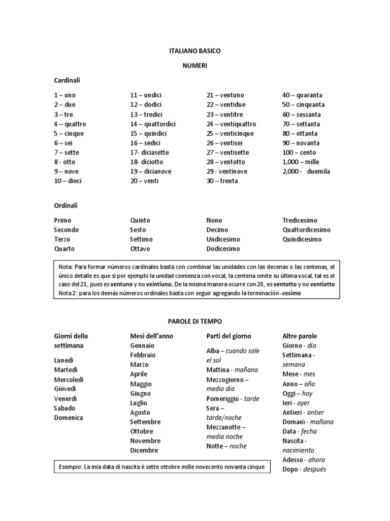 Italiano Básico | PDF