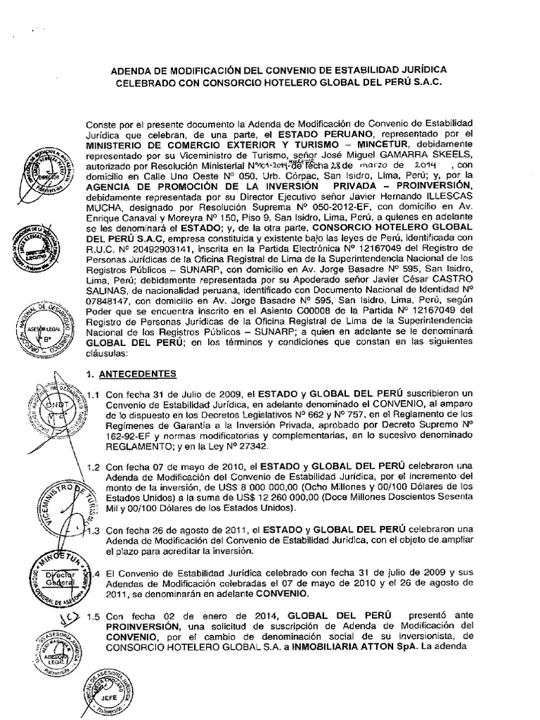 Modelo de Adenda de Contrato | PDF | Perú