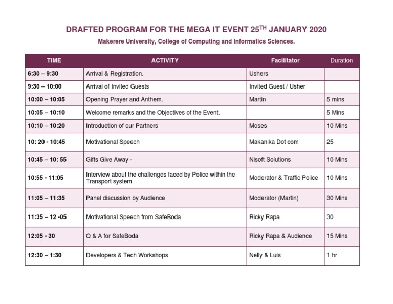 Mega It Event Program | PDF