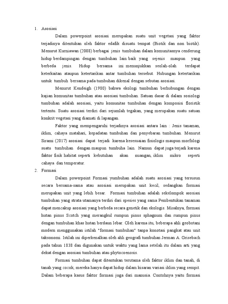 Perbedaan Asosiasi Dan Formasi | PDF