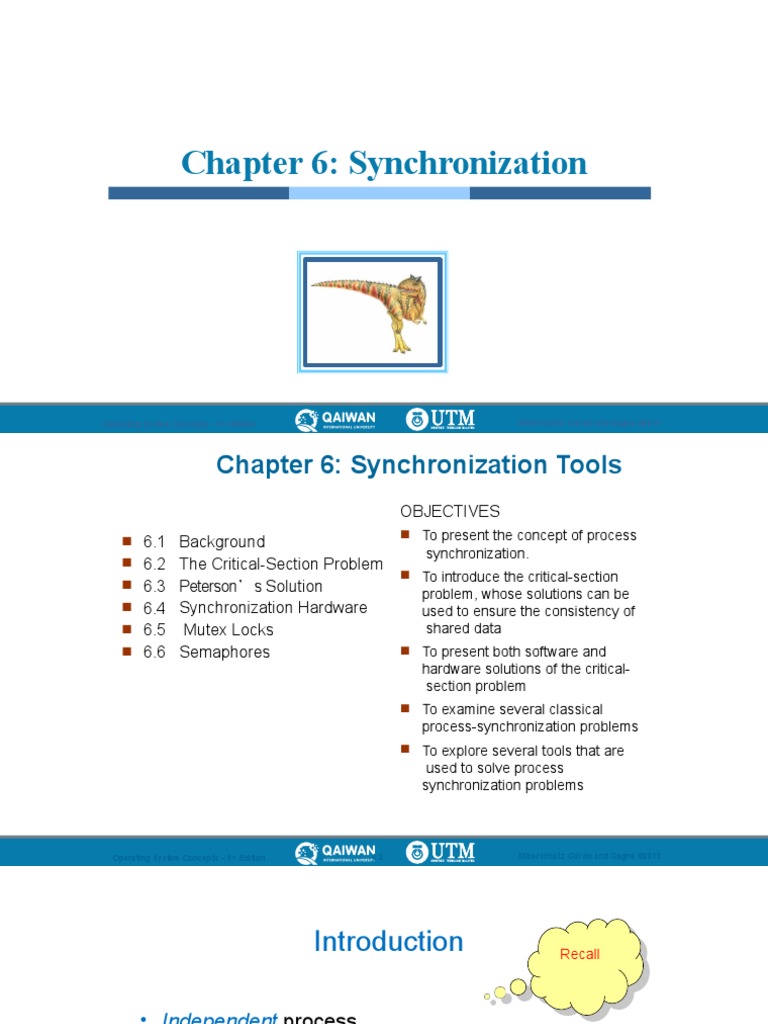 Chapter 6 Process Synchronization | PDF | Operating System Technology | Computer Data