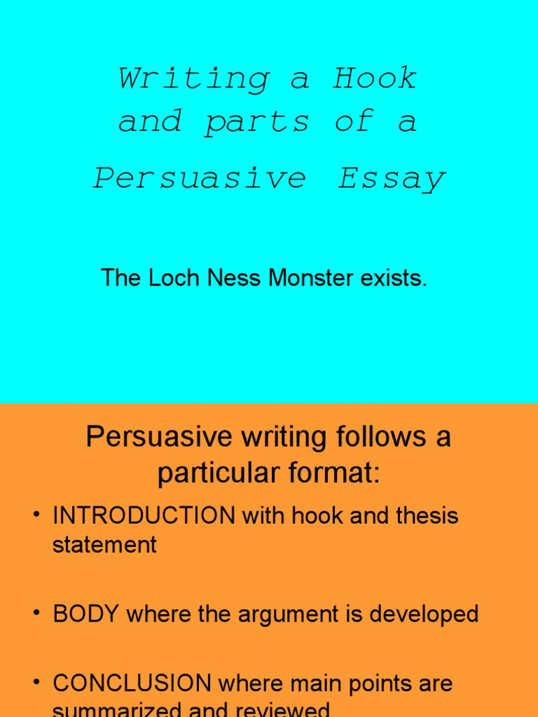 Writing A Hook and Parts of A Persuasive Essay: The Loch Ness Monster ...
