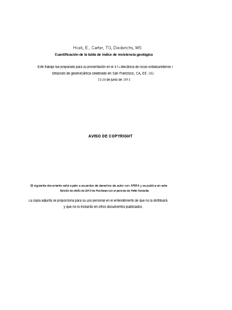 (2013) Quantification of The Geological Strength Index Chart - En.es ...
