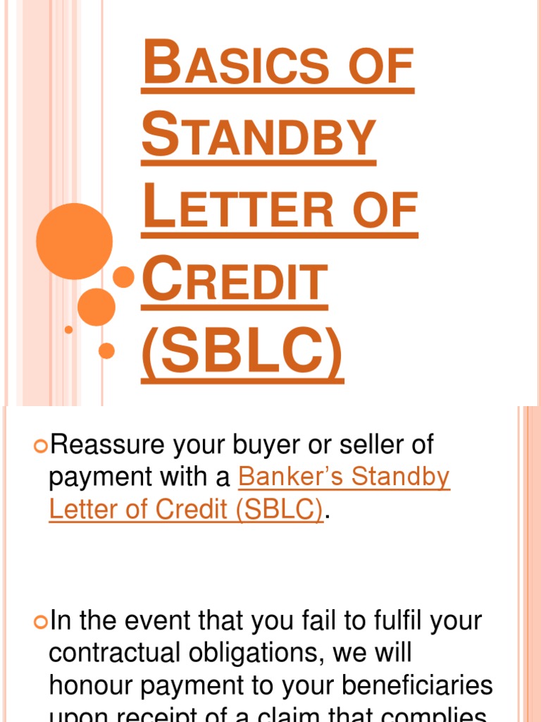 Understanding Standby Letters of Credit | PDF | Letter Of Credit ...
