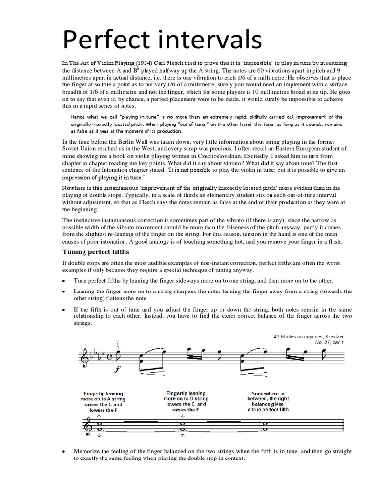 274 April 2014 Perfect Intervals PDF | PDF | Violin | String Instruments
