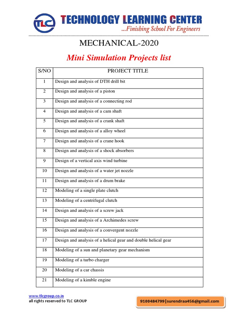 A Collection of 65 Mechanical Engineering Mini Project Ideas for ...