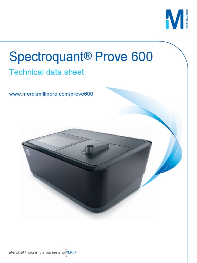 Spectroquant Prove 600: Technical Data Sheet | PDF | Absorbance ...