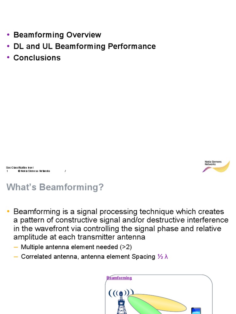 Beamforming Overview DL and UL Beamforming Performance Conclusions ...