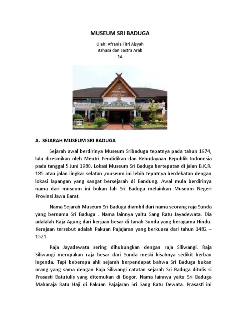 Artikel Museum Sri Baduga | PDF