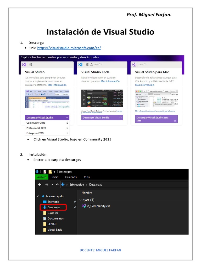 01 - Instalación de Visual Studio | PDF