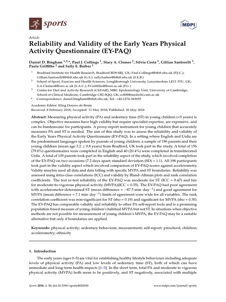 Sports | PDF | Validity (Statistics) | Correlation And Dependence