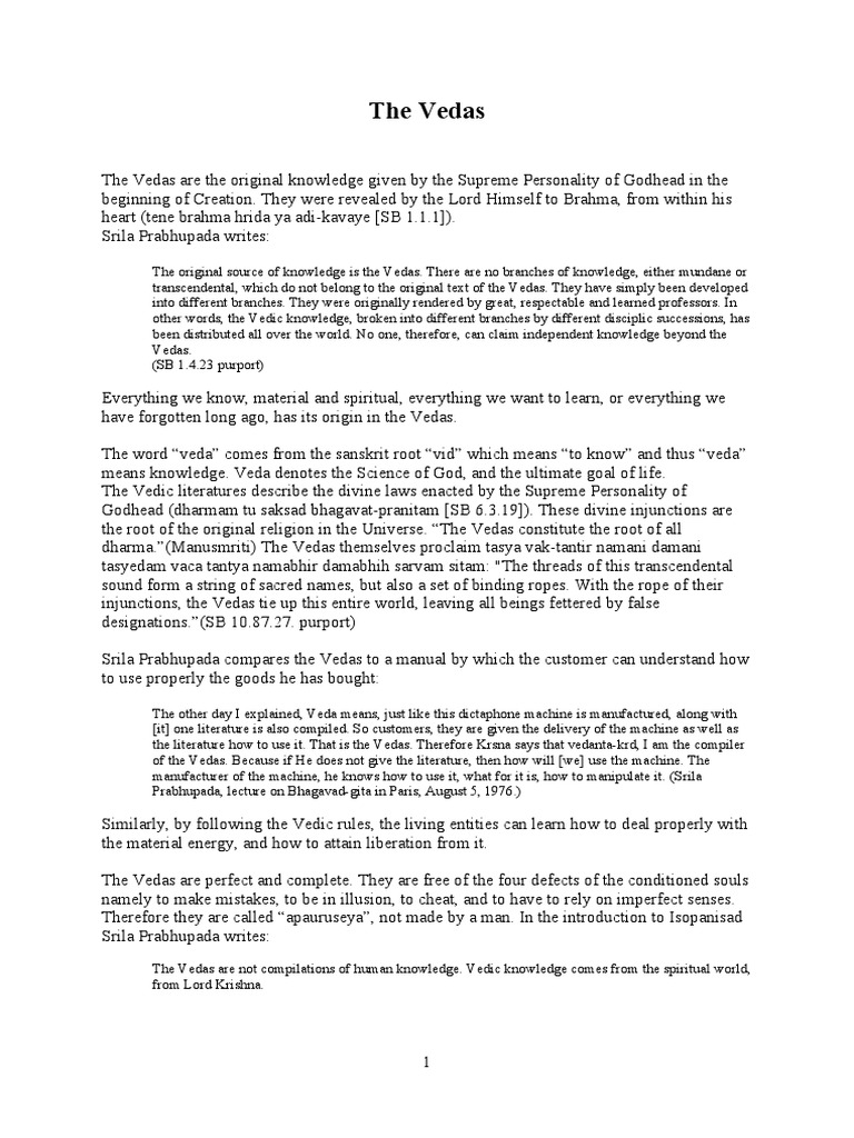 Understanding the Vedas: A Summary | PDF | Vedas | Upanishads