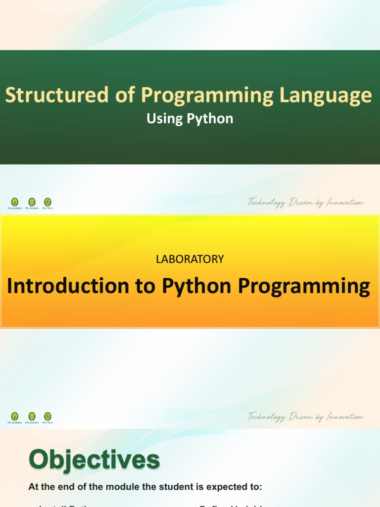 Structured of Programming Language: Using Python | PDF | Python ...