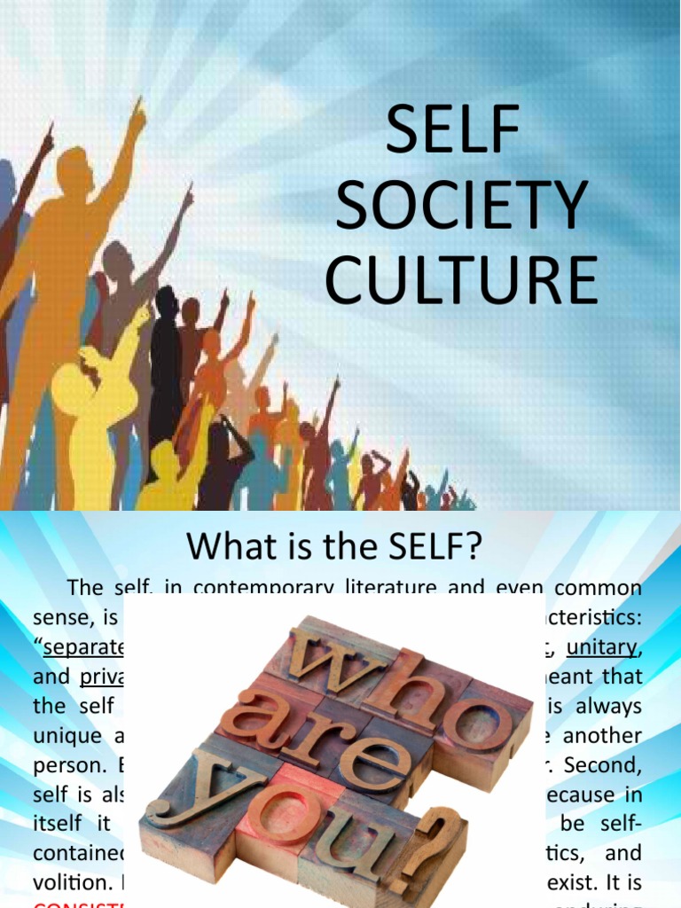 Understanding Self in Society and Culture | PDF | Self | Identity ...