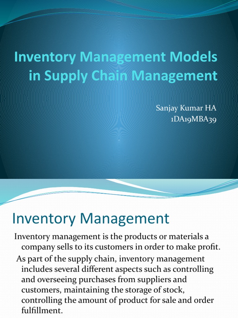 Inventory Management Models Overview | PDF