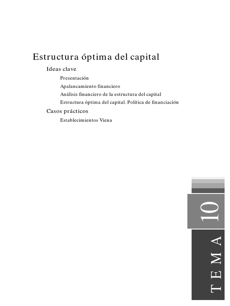 Estructura Optima Del Capital | PDF | Rentabilidad sobre recursos propios | Apalancamiento ...