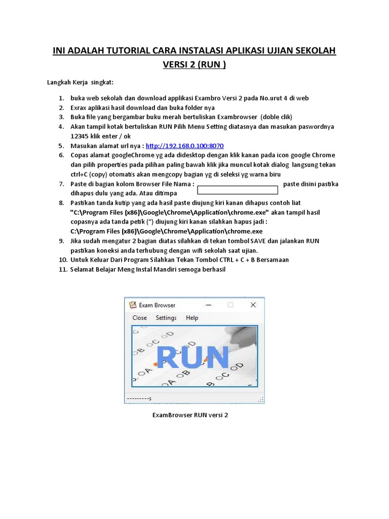 Panduan Instalasi Exambro Versi 2 | PDF | Game & Aktivitas | Komputer